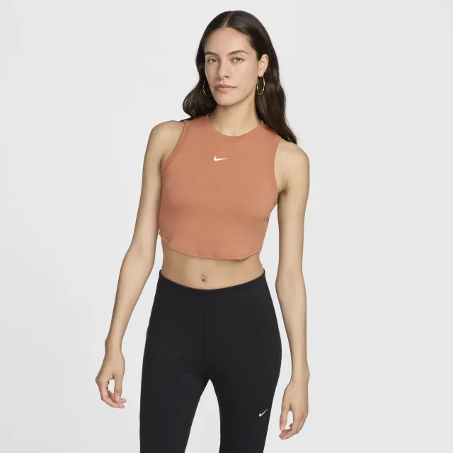 Nike Sportswear Chill Knit Women's Tight Cropped Mini-Rib Tank Top ...