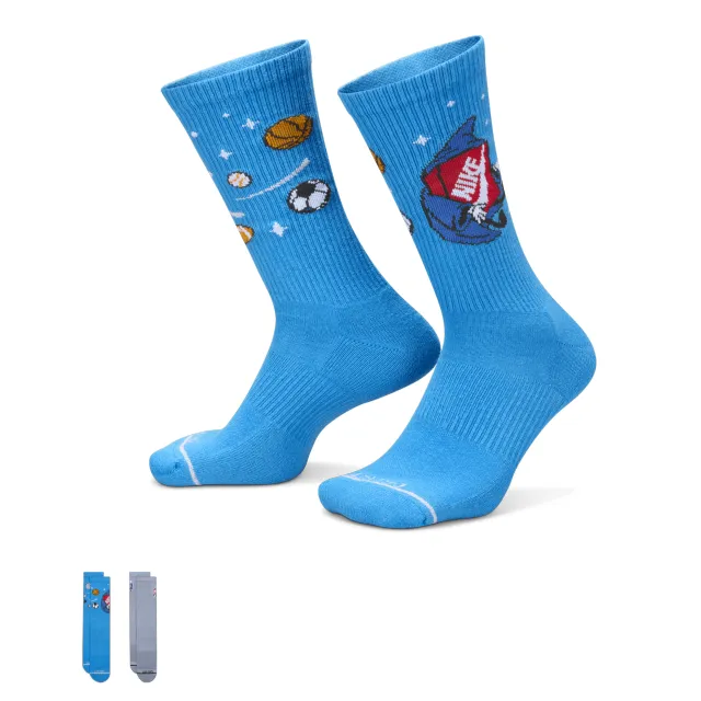Nike Everyday Plus Cushioned Crew Socks (2 Pairs) - Multi-Colour ...