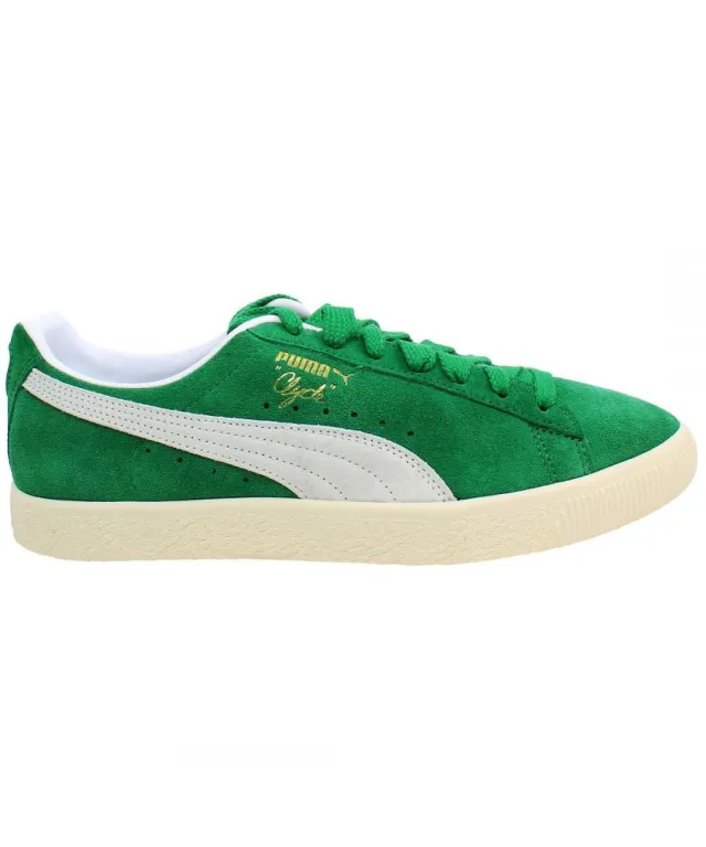 Puma Clyde OG Mens Green Trainers Leather | 391962_03 | FOOTY.COM