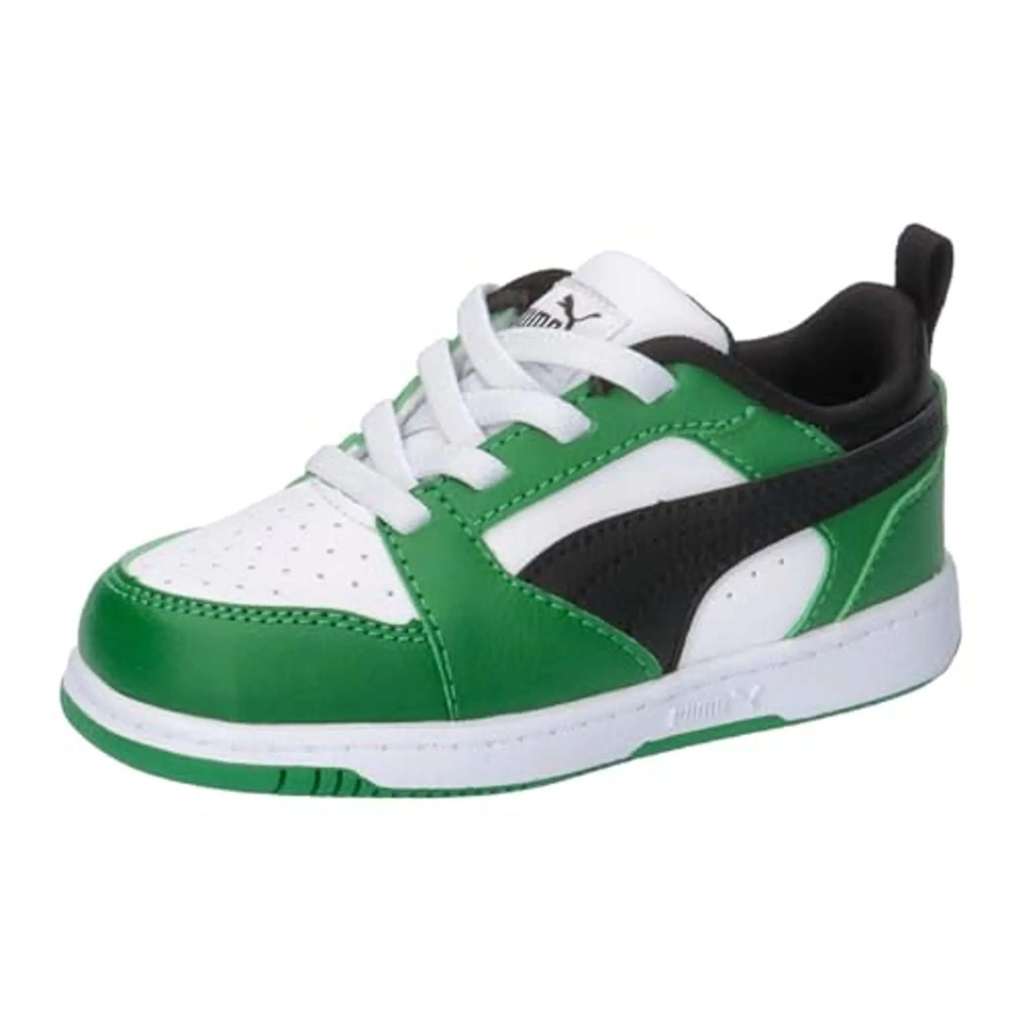 Puma Infant Boys Rebound Low Trainers Green/White/Black | 393835_05 ...