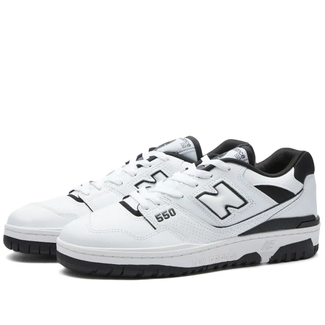 New Balance Men's BB550 in White/Black Leather | BB550HA1 | FOOTY.COM