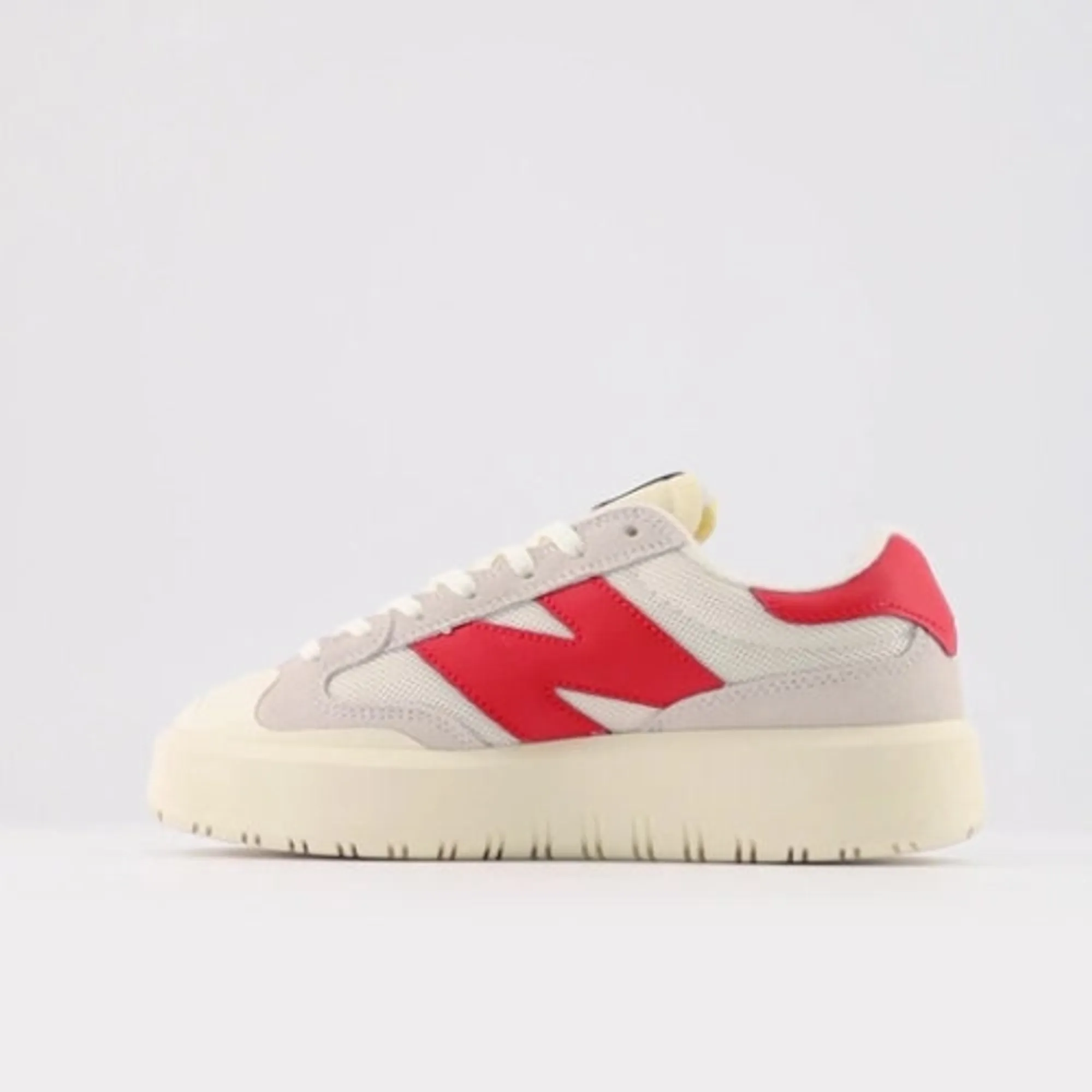 New Balance Unisex CT302 in White/Red Suede/Mesh | CT302RD | FOOTY.COM