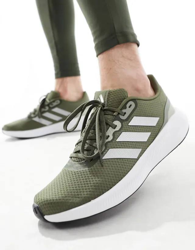 Adidas Running Runfalcon 3.0 Trainers In Olive Green | IE0737 | FOOTY.COM