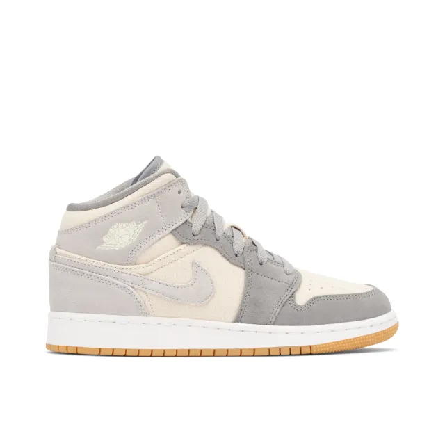 Nike Jordan Jordan 1 Mid Cream Grey (Gs) | DN4346-100 | FOOTY.COM