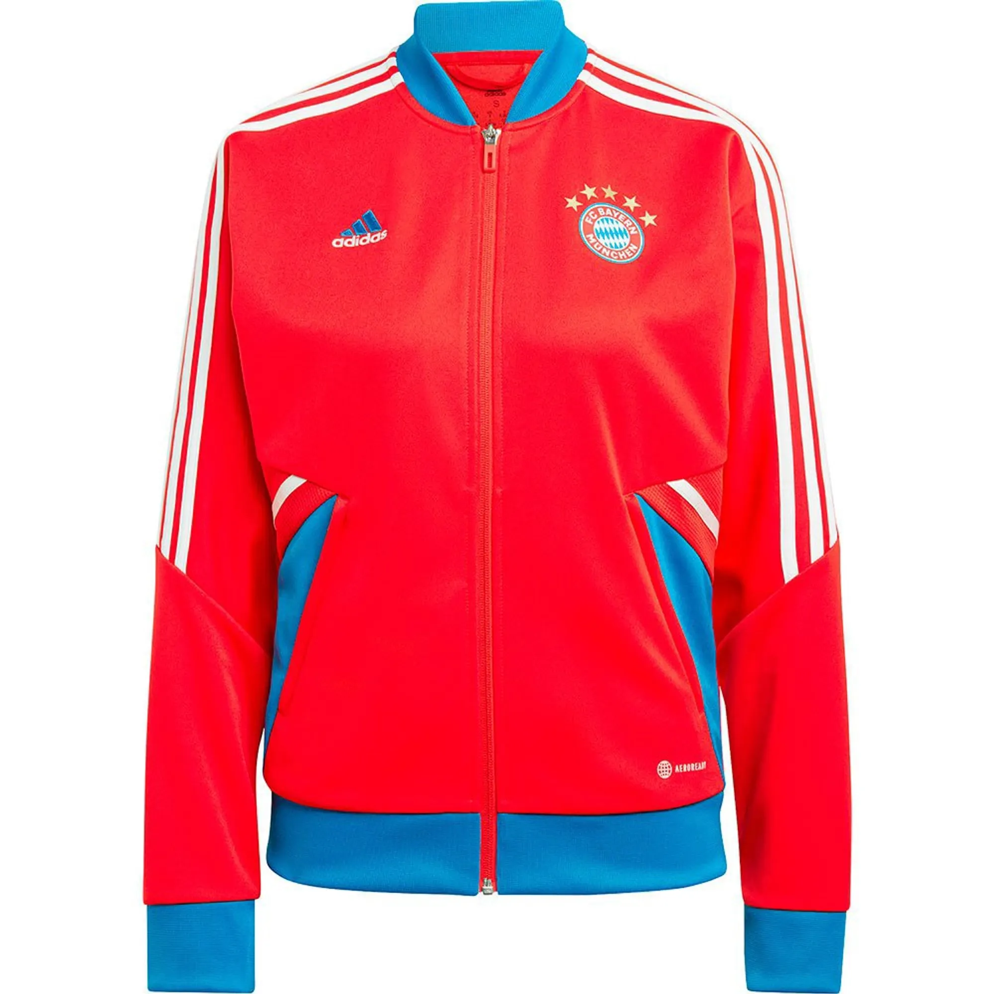 Adidas Fc Bayern Munich 22/23 Woman Jacket - Red | HU1282 | FOOTY.COM