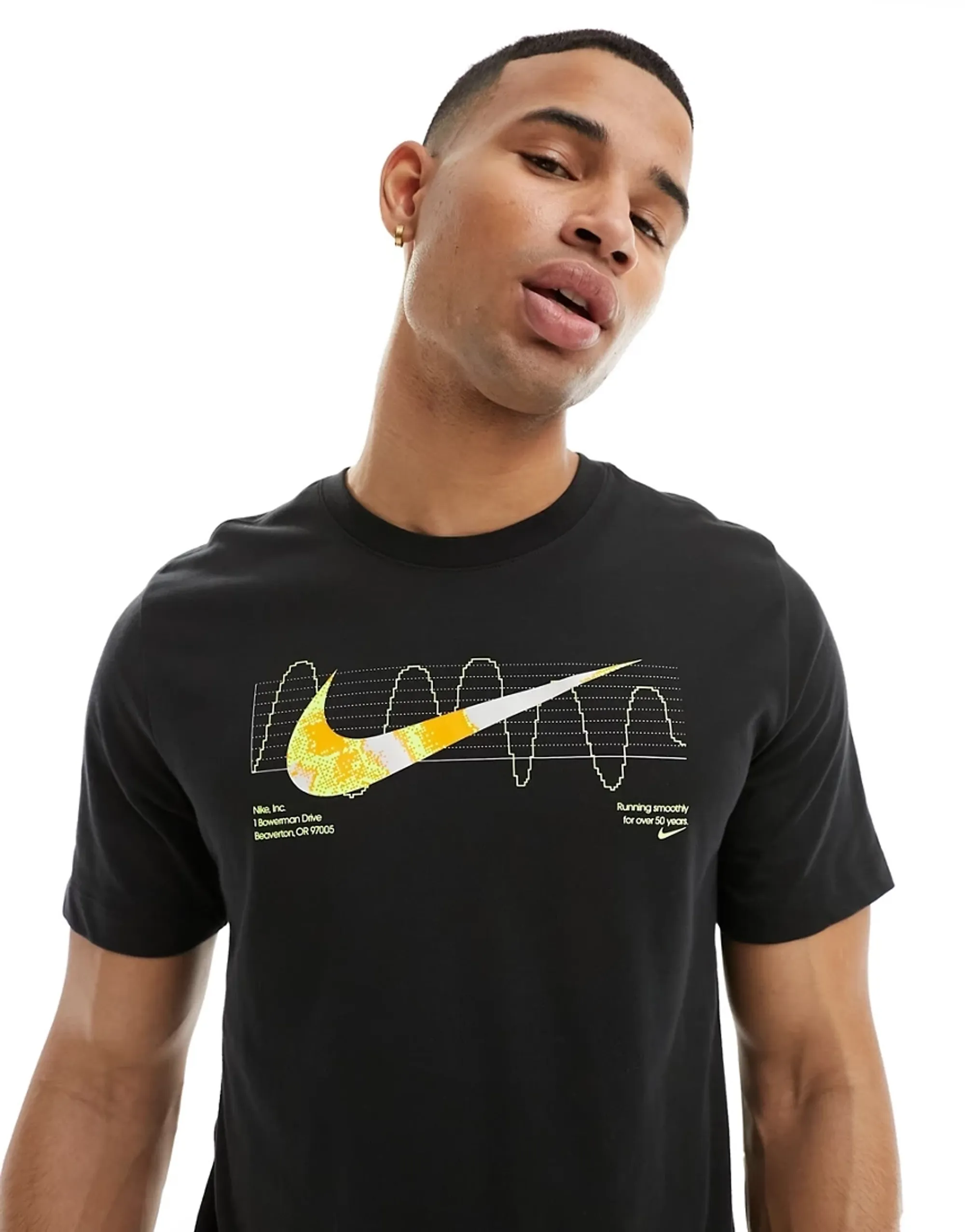 Nike Running Dri-Fit Iykyk Logo T-Shirt In Black | FV8390-010 | FOOTY.COM