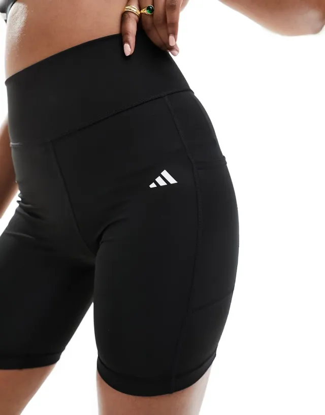 Adidas Optime 7 Short Leggings - Black | IQ2686 | FOOTY.COM