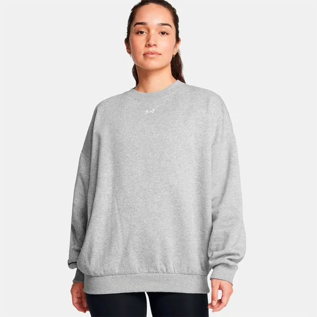 Women's Under Armour Rival Fleece Oversized Crew Mod Gray Light Heather ...