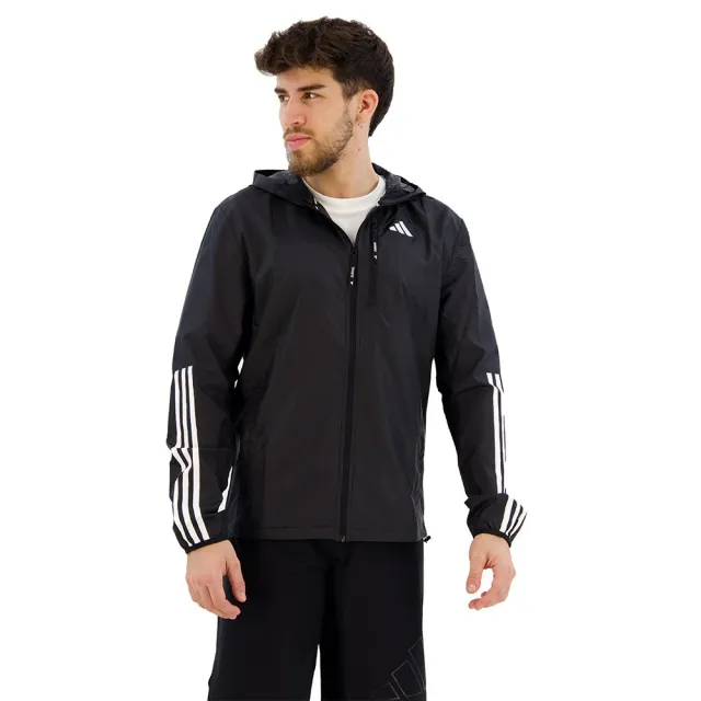 Adidas Own The Run Excite 3 Stripes Jacket - Black | IK4986 | FOOTY.COM