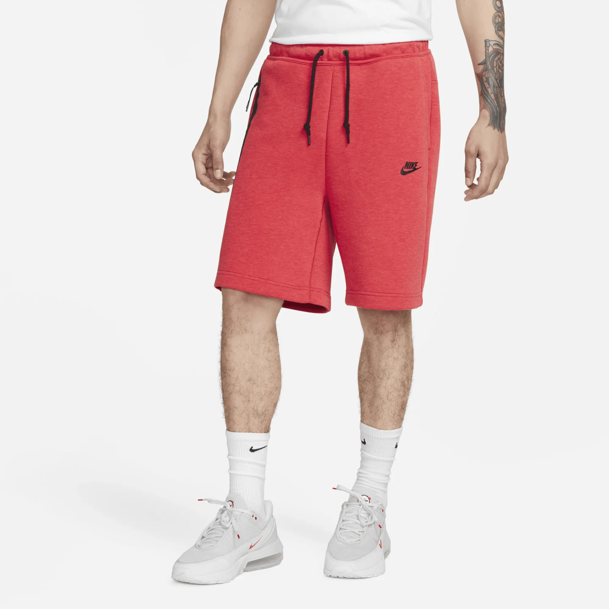 Nike Sportswear Tech Fleece Men's Shorts - Red - Cotton/Polyester ...