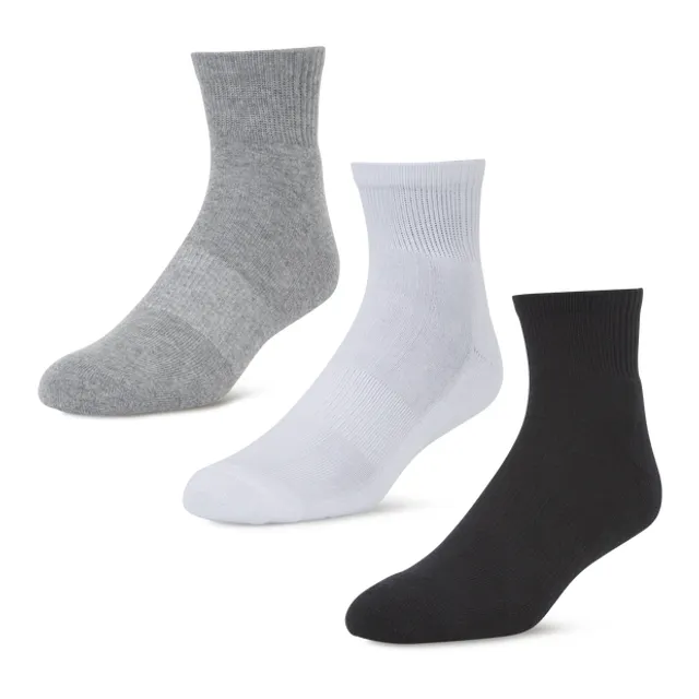 Foot Locker 3 Pack Active Dry Quarter - Grey | F600A | FOOTY.COM