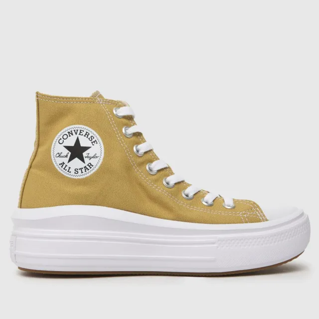 Converse all star move hi trainers in mustard yellow | A06897C | FOOTY.COM
