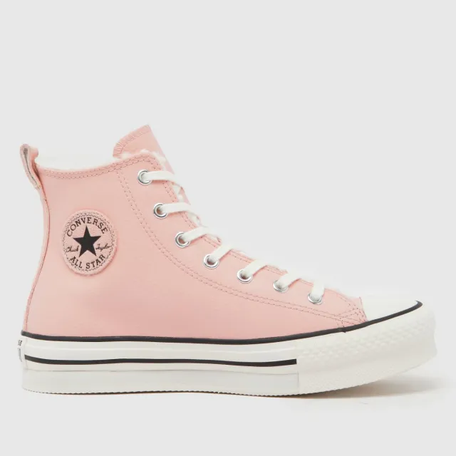 Converse pink all star eva lift hi Girls Youth trainers | A06796C ...