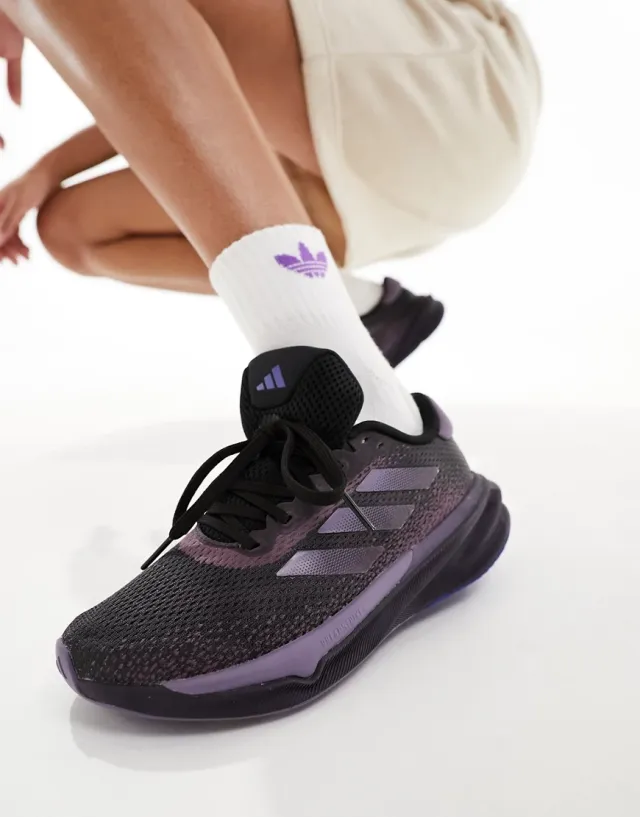 Adidas Running Supernova Stride Trainers In Black And Blue | IG8290 ...