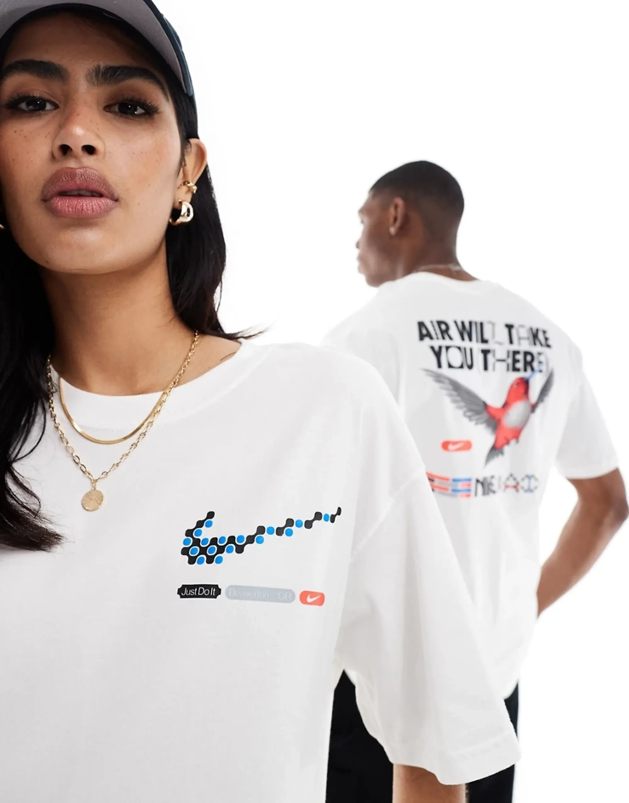 Nike Air Bird Back Graphic T-Shirt In White-Black | FV3714-100 | FOOTY.COM