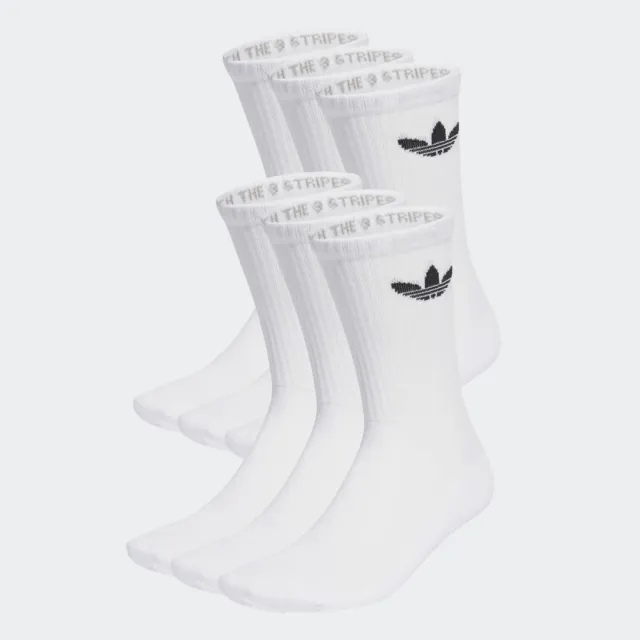 adidas Originals adidas 6-Pack Trefoil Cushion Crew Socks, White ...