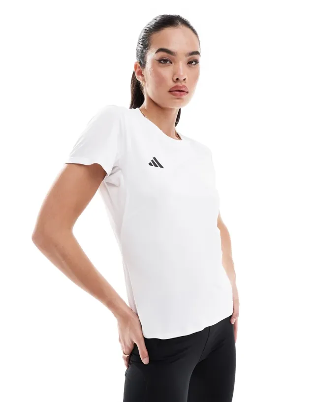 adidas Adizero Essential Running Shirt Women - White | IN1173 | FOOTY.COM