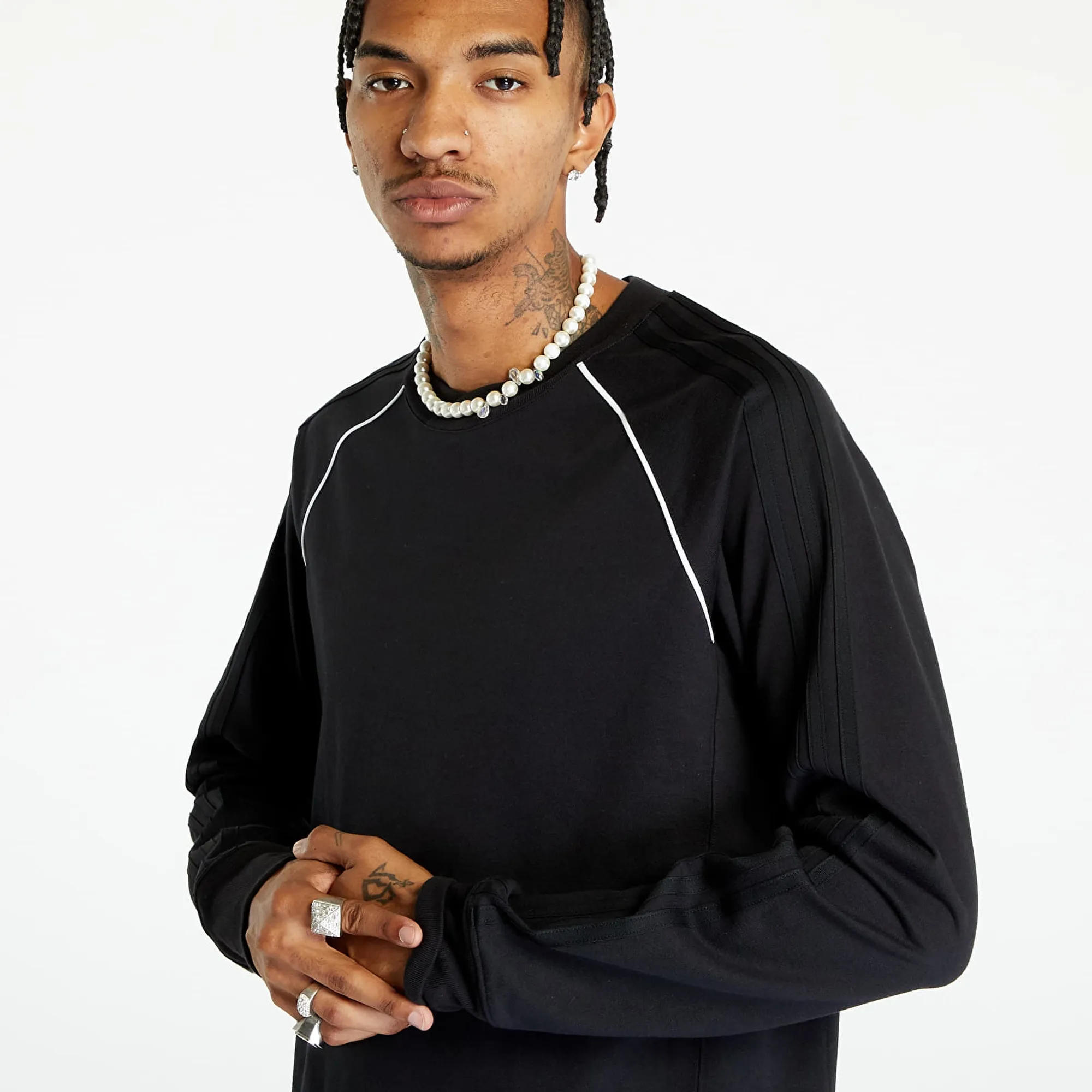 adidas Originals T-Shirt Adidas Blue Version Sst Long Sleeve Tee Black ...