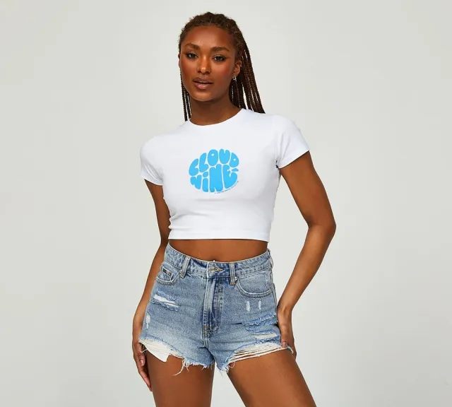 Forena Womens Cloud Nine Baby T-Shirt - White - Size XL - White | FNA 208 - WHT | FOOTY.COM