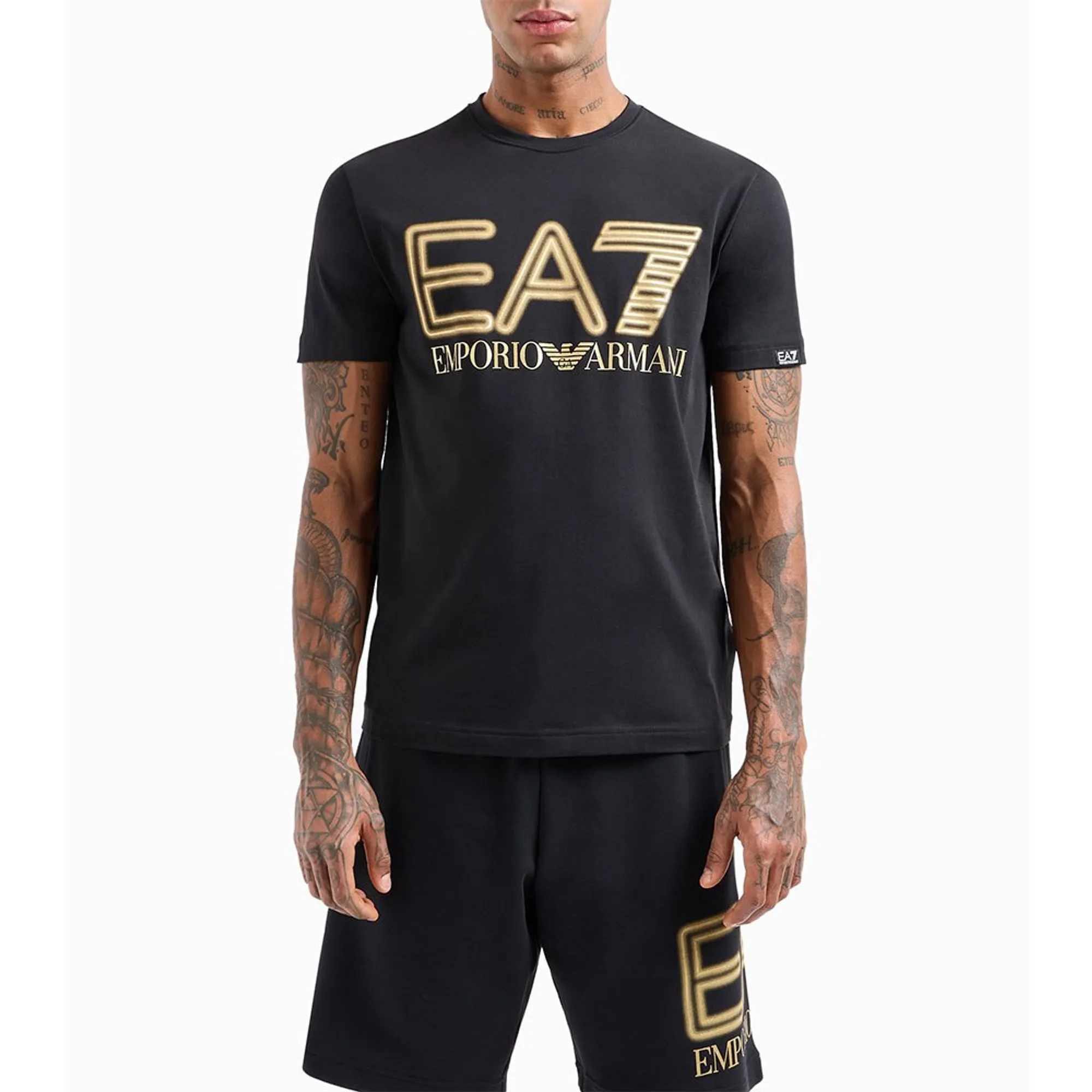 EA7 Train Logo Series Oversize Logo T-Shirt - Black - Size XL - Black ...