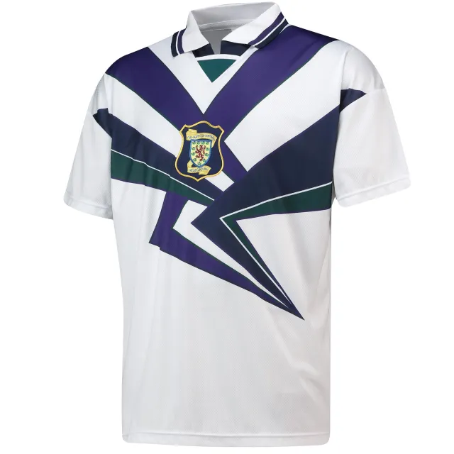 Score Draw Scotland 1996 Away Retro Football Shirt Men's White Size ...