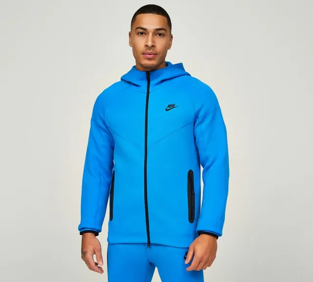 Nike Tech Fleece Windrunner Full Zip Hoodie - Blue - Size L - Blue ...