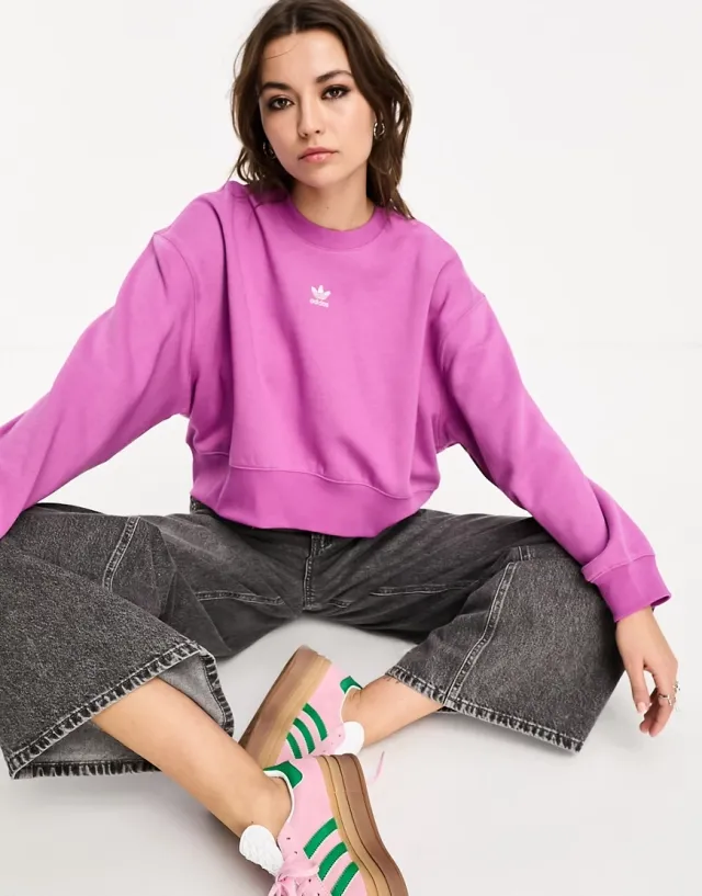 Adidas Originals Adicolor Essentials Crew Sweatshirt In Purple | IR5975 ...