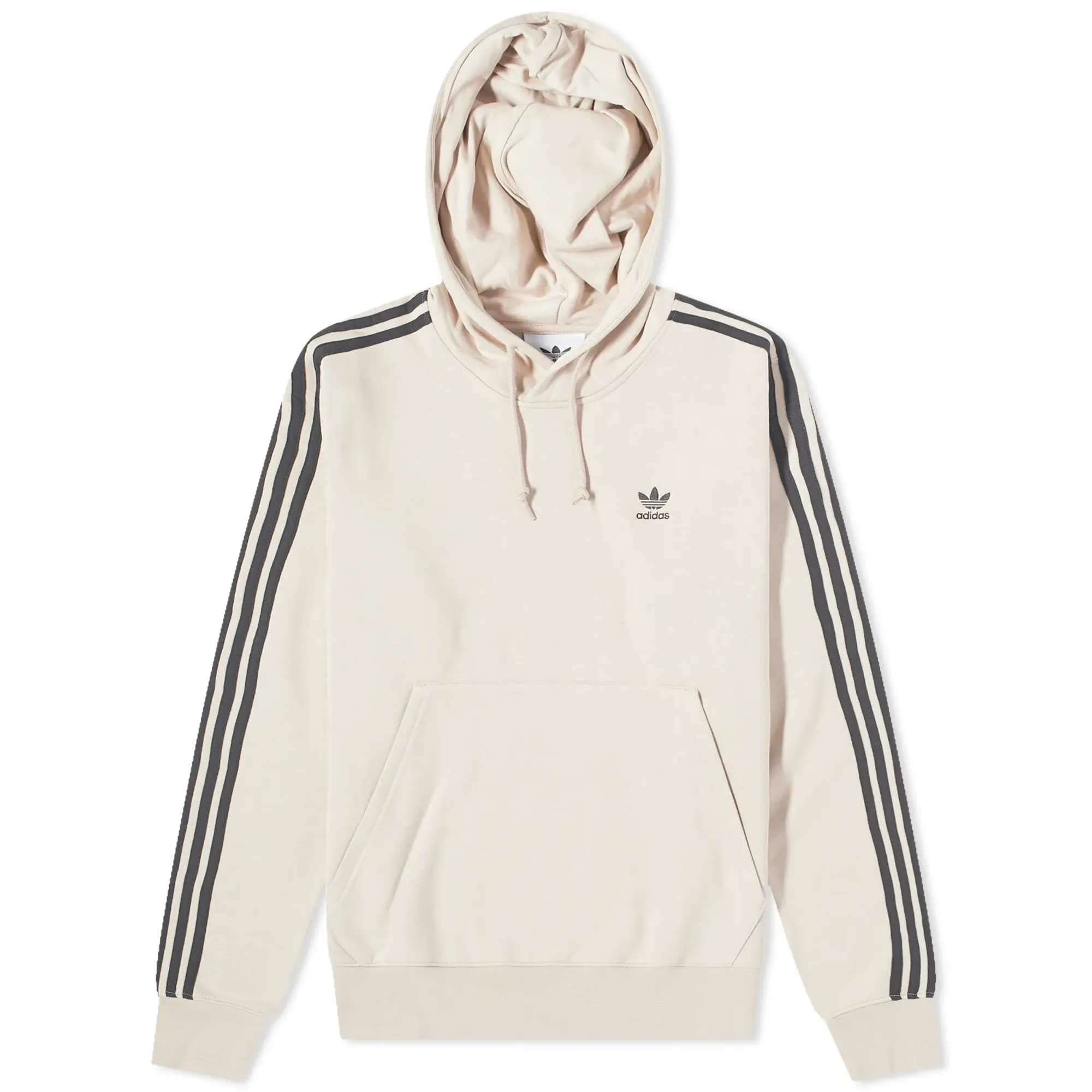 Adidas Men's 3 Stripe Hoodie Wonder Beige | IL2490 | FOOTY.COM