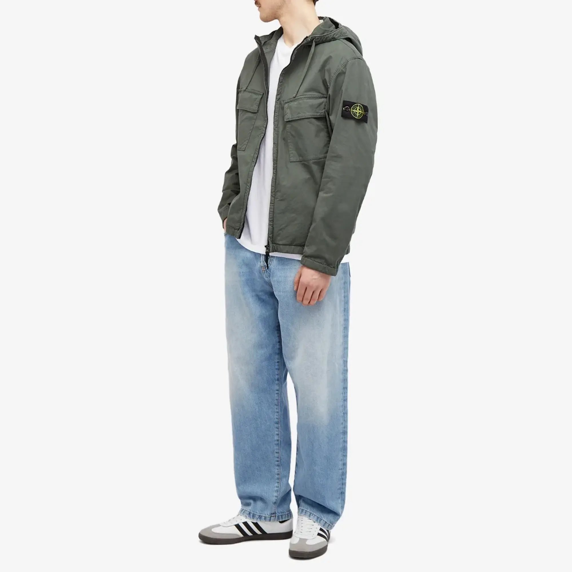 Stone Island Men's Supima Cotton Twill Stretch-TC Hooded Stone Island Men's Supima Cotton Twill Stretch-TC Hooded