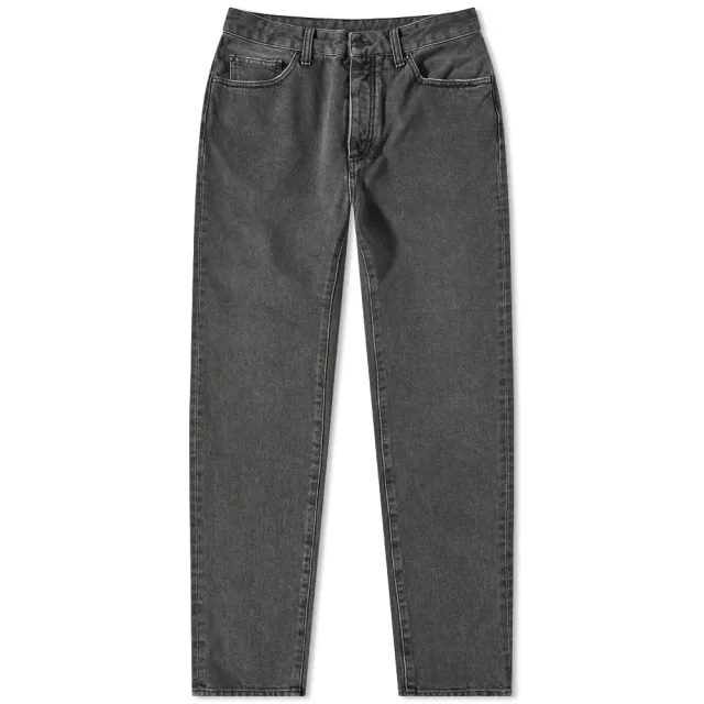 Palm Angels Men's Curved Back Logo Jean Black/White ...