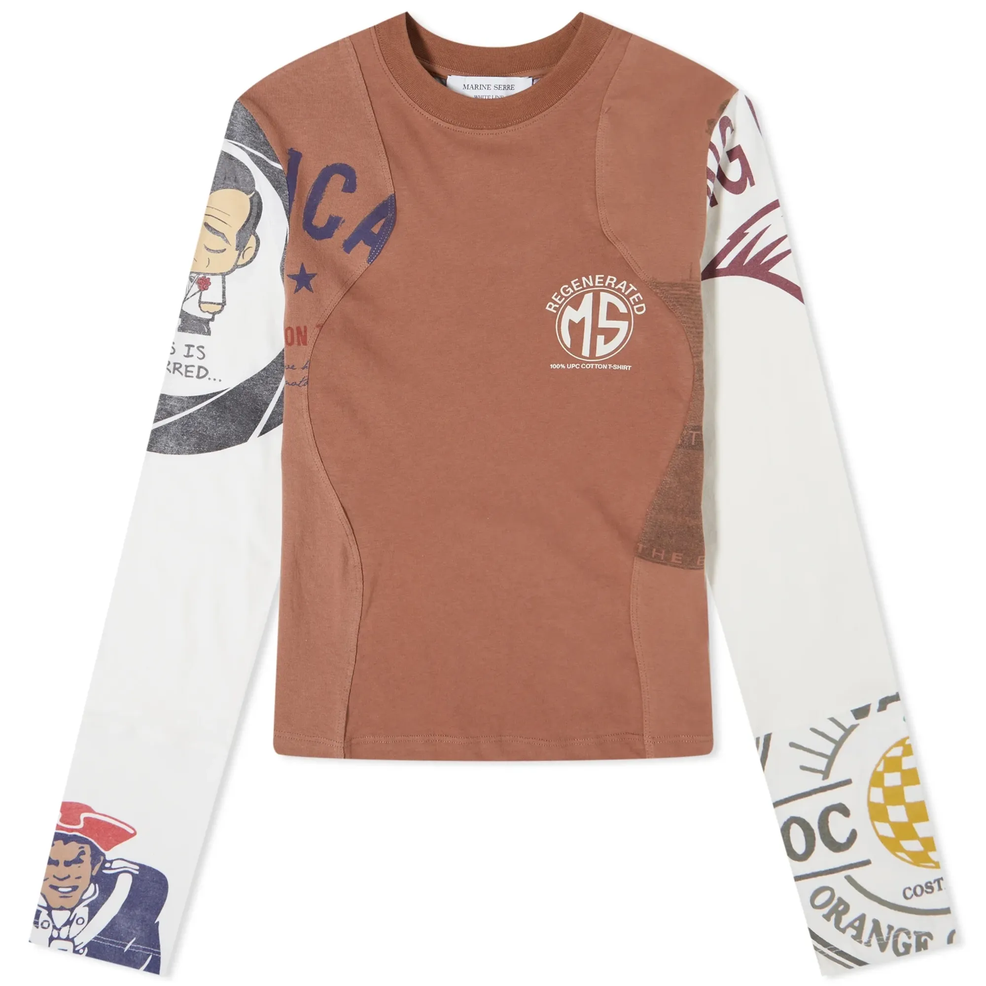 Marine Serre Women's Regenerated Graphic Patchwork T-Shirt Brown ...