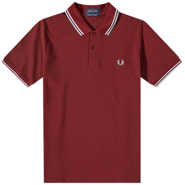 Fred Perry Men's Original T Maroon/White/Ice | M12-106 | FOOTY.COM