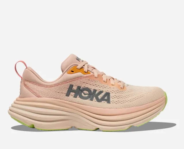 Hoka One One HOKA Women's Bondi 8 Road Running Shoes in Cream/Vanilla ...