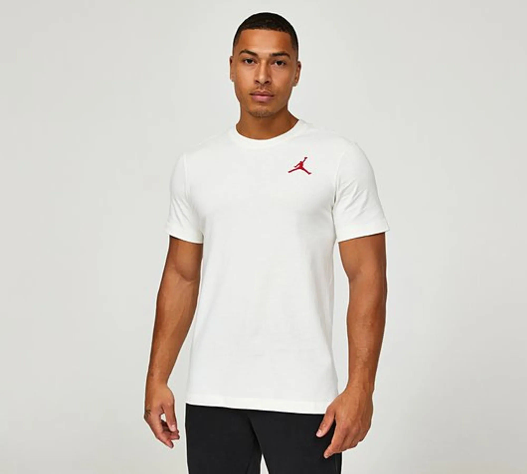 Nike Jordan Jumpman Embroidered Logo T-Shirt - Sail / Gym Red | DC7485 ...