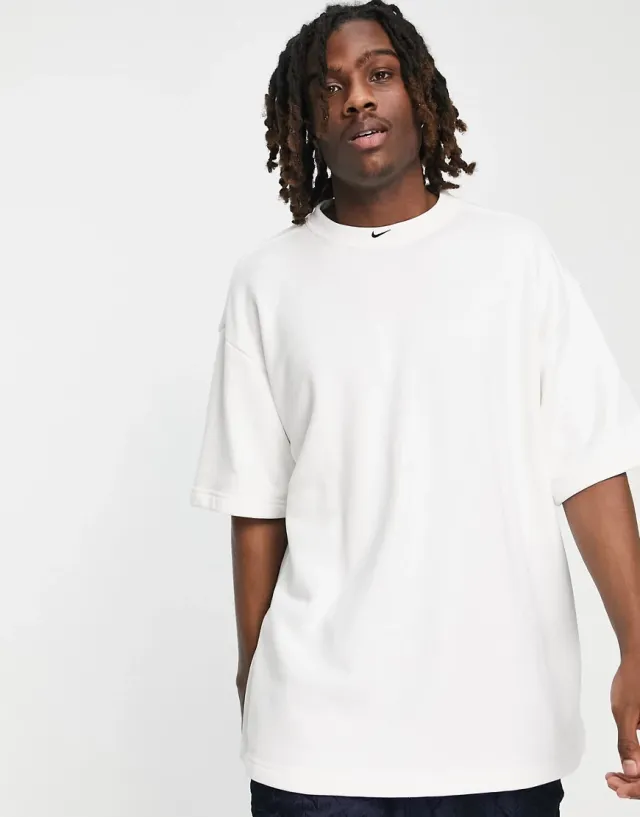Nike Circa Central Swoosh Mock Neck T-Shirt In White | DX0187-100 ...