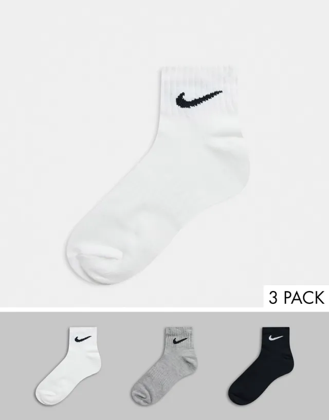 Nike Training 3 pack unisex ankle socks in multi | SX7677-901 | FOOTY.COM