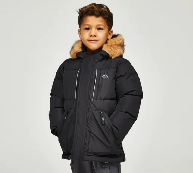Alpyrex Nursery Primax Puffer Parka Jacket - Black - Size 3-4Y - Black ...