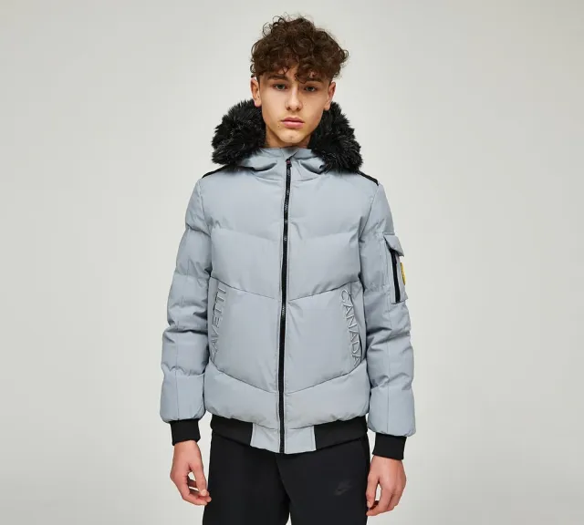 Zavetti Canada Junior Paranetti Bomber Parka Jacket - Grey - Size XL/B ...
