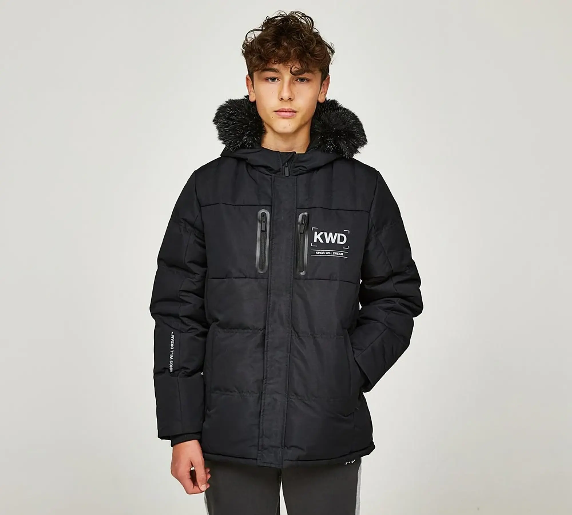 Kings Will Dream Junior Bronson Puffer Parka Jacket - Black - Size XL/B ... Kings Will Dream Junior Bronson Puffer Parka Jacket - Black - Size XL/B ...