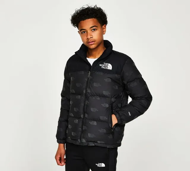 The North Face Junior Printed 1996 Retro Nuptse Jacket - Black - Size M ...