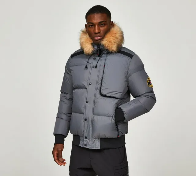 Zavetti Canada Mozzini Bomber Parka Jacket - Grey - Size L - Grey | ZVC ...