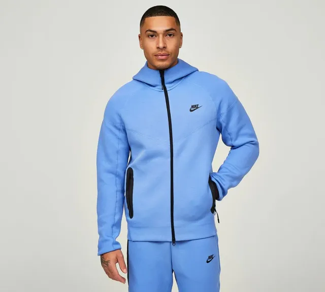 Nike Tech Fleece Windrunner Full Zip Hoodie - Blue - Size M - Blue ...