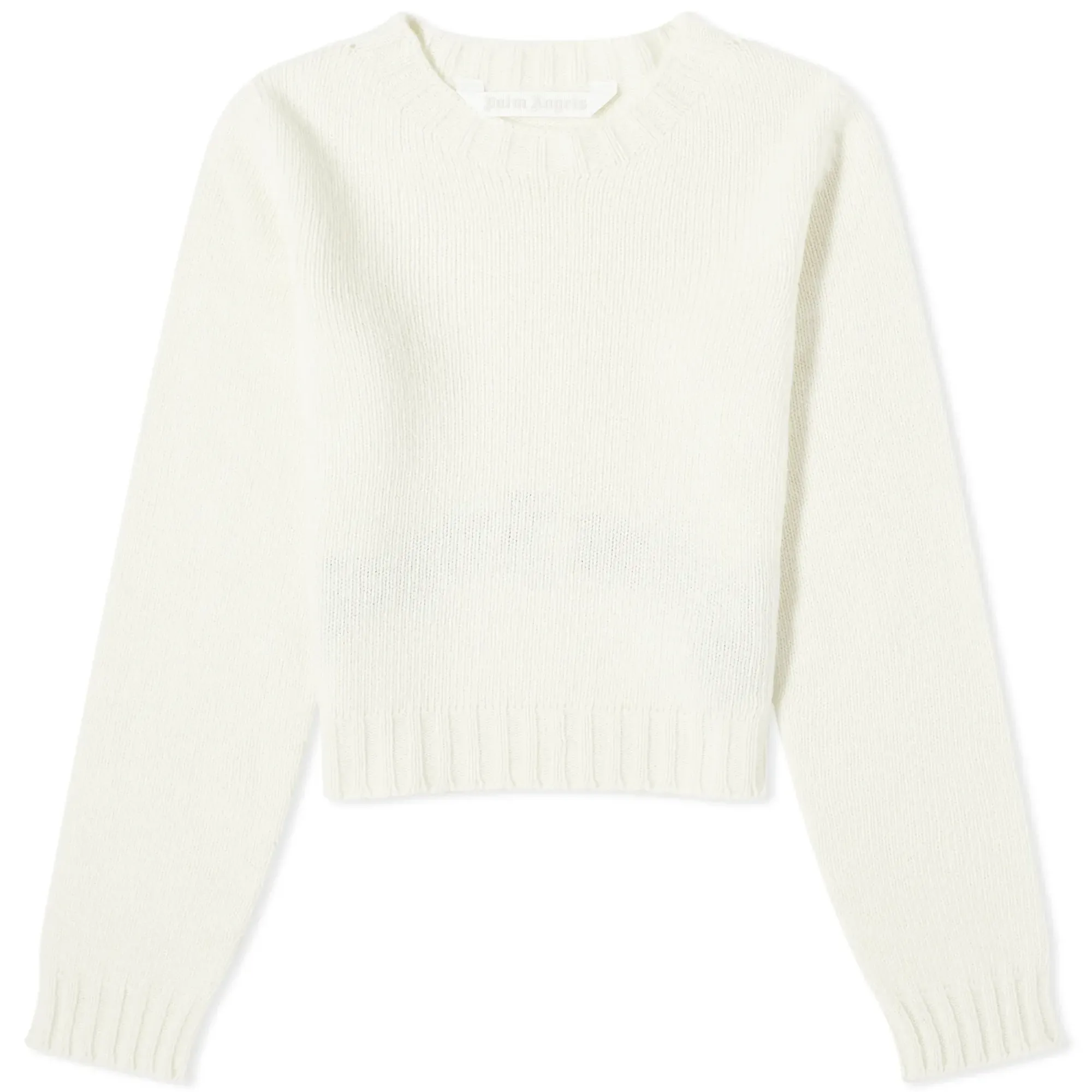 Palm Angels Women's Curved Logo Sweater Off White ...
