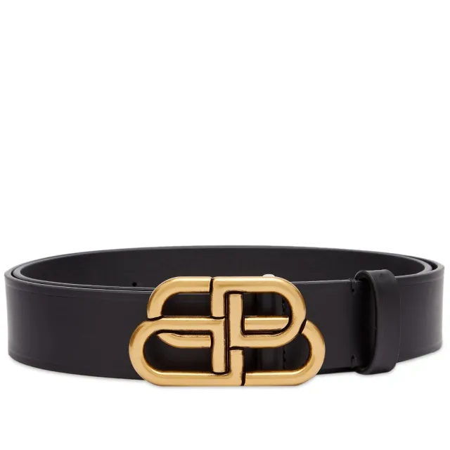 Balenciaga Men's BB Buckle Belt Black | 570370-1CH04-1000 | FOOTY.COM