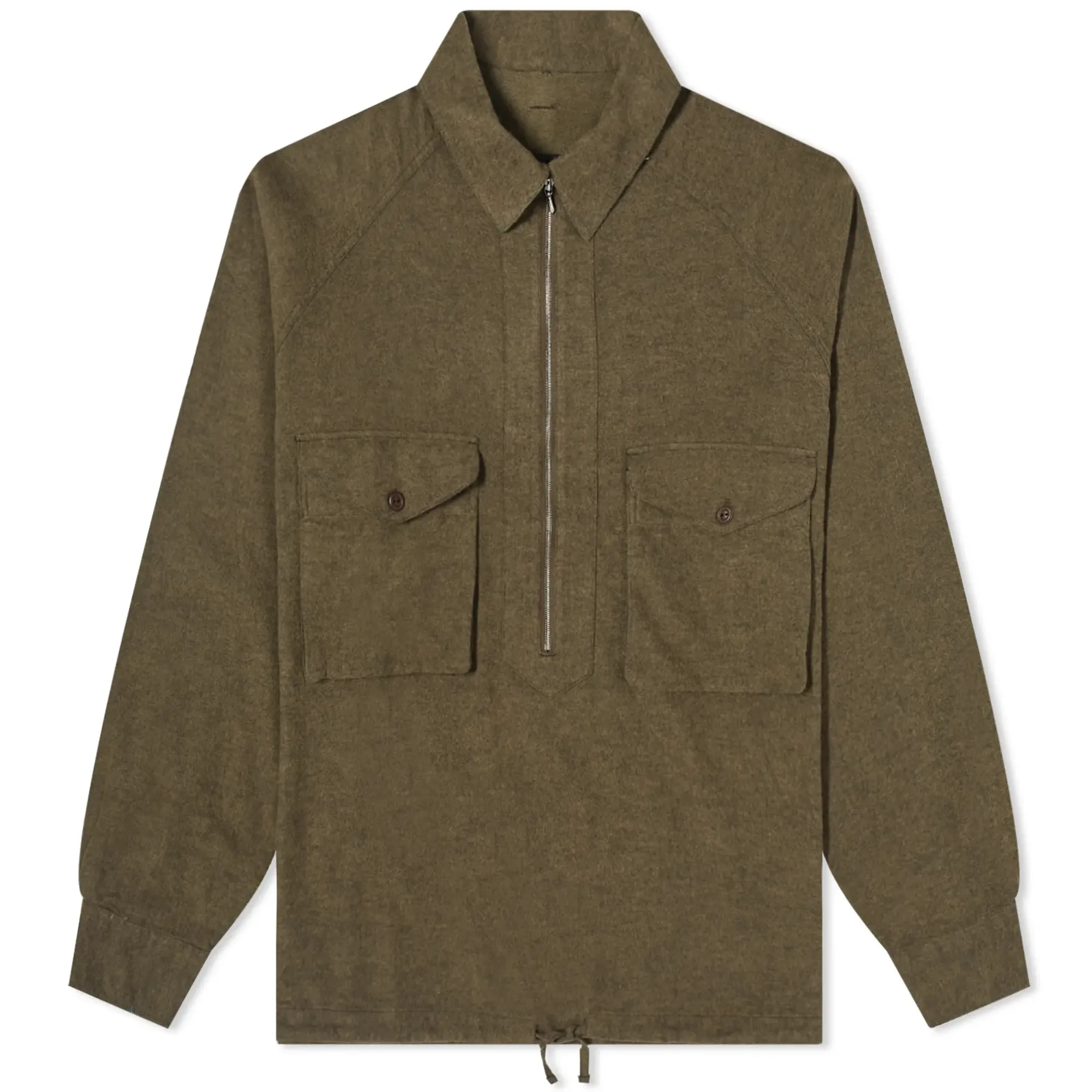 Eastlogue Men's Scout Cord Half Zip Shirt Khaki Flannel | EA23FWSH06 ...