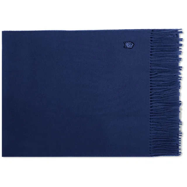 Maison Kitsuné Maison Kitsune Fox Head Patch Wool Scarf Ink Blue ...