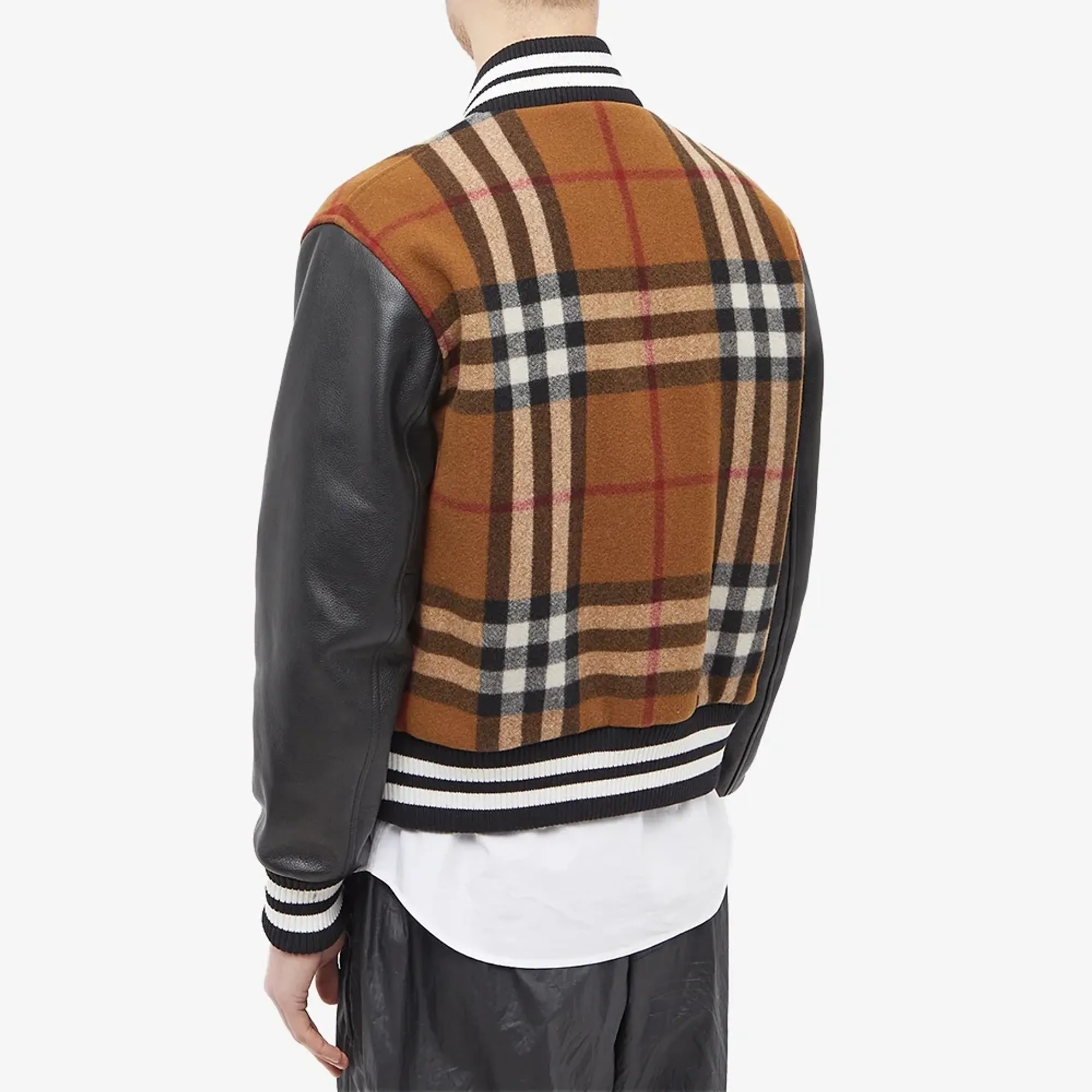 Burberry Men's Felton Check Varsity Jacket Birch Brown | 8065120-A9011 ...