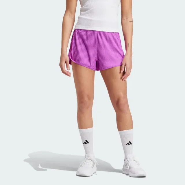 adidas Pacer All Gym Seasonal Rib High-Rise Tonal 3-Stripes Shorts ...
