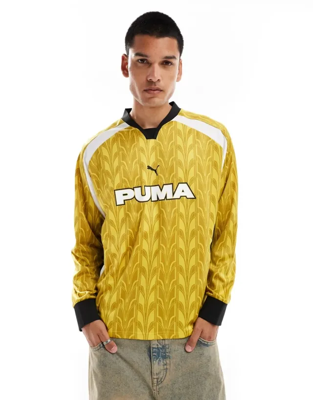 Puma Long Sleeve Football Jersey In Yellow | 627543_41 | FOOTY.COM
