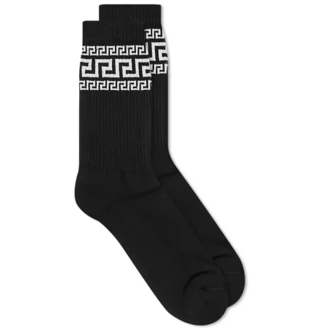 Versace Women's Logo Sports Sock Black | 1005507-1A05429-2B020 | FOOTY.COM